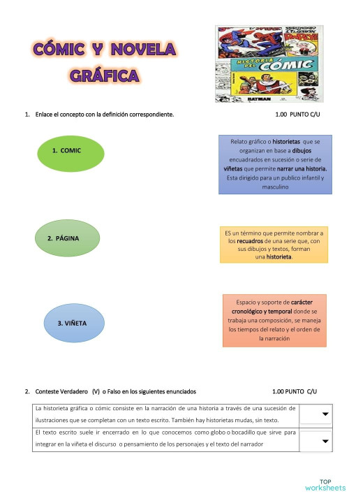 EL COMIC ELEMENTOS. Ficha interactiva | TopWorksheets