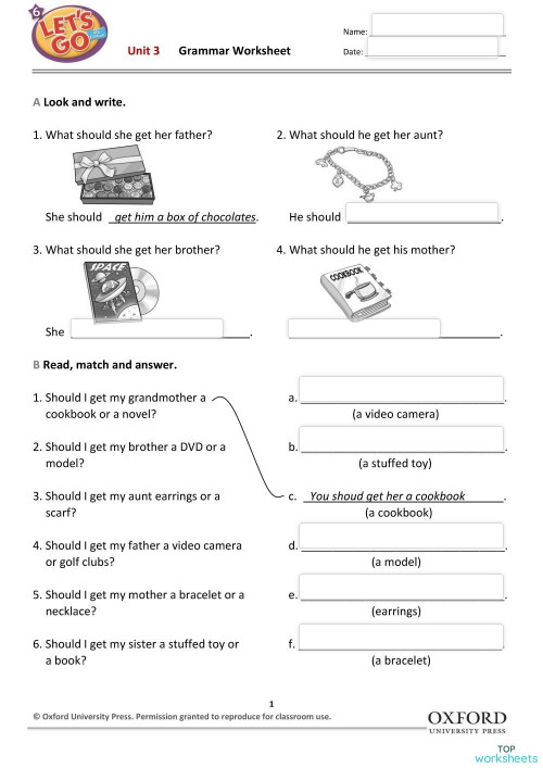 Unit 3 Grammar worksheet. Interactive worksheet | TopWorksheets