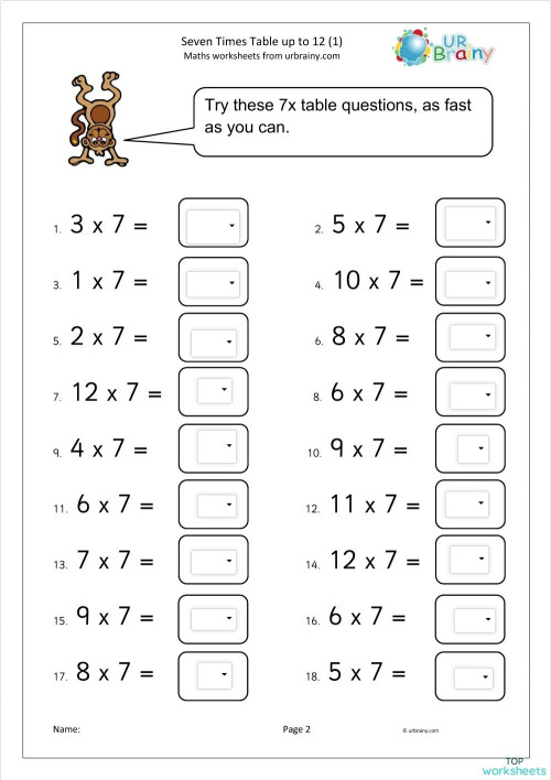 Year 7: interactive worksheets and online exercises | TopWorksheets