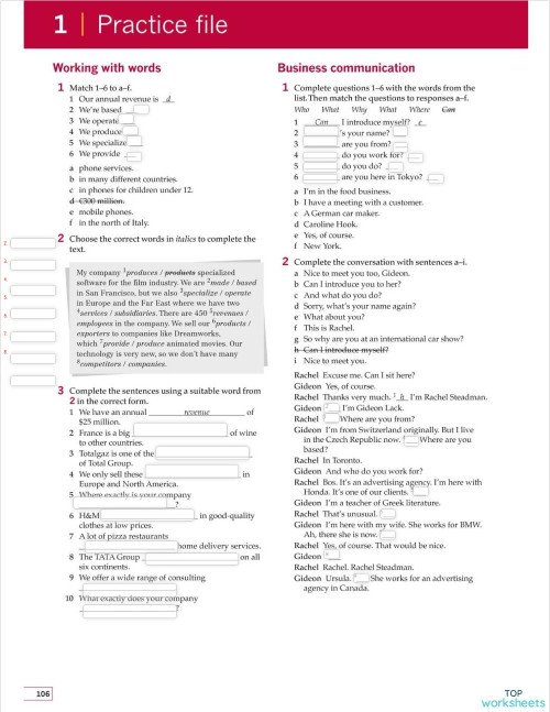 Business - L1 - HW. Interactive worksheet | TopWorksheets