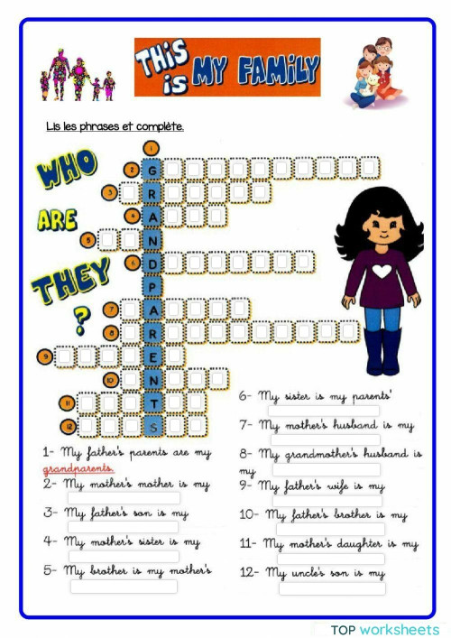 This is my family. Interactive worksheet | TopWorksheets