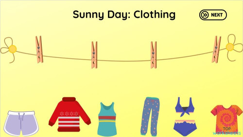 Sunny Day Clothing. Interactive worksheet | TopWorksheets