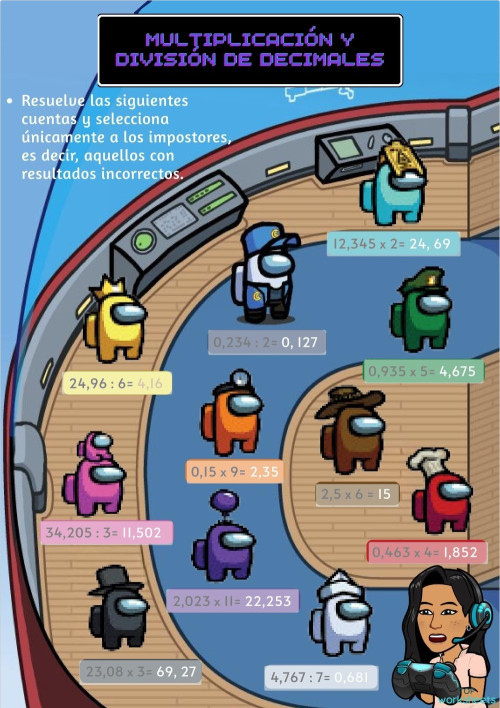 multiplicación y división de decimales.. Ficha interactiva | TopWorksheets