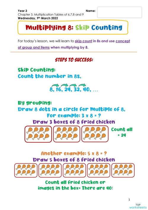 Year 3 Week 10 (b). Interactive worksheet | TopWorksheets