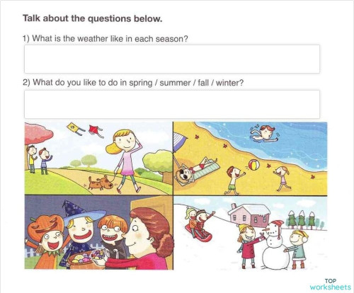 Seasons and weather. Interactive worksheet | TopWorksheets
