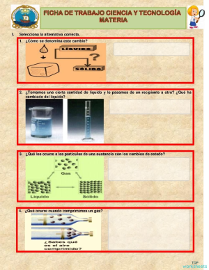 Materia y energía: fichas interactivas y ejercicios online | TopWorksheets