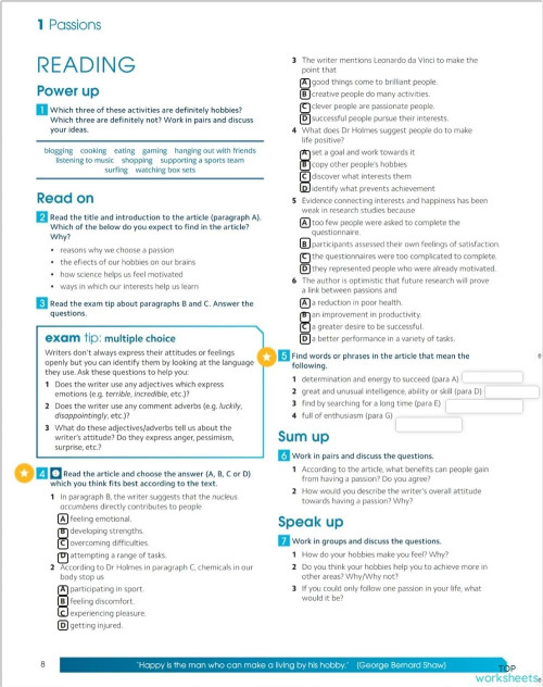 B2+ page 8 & 9. Interactive worksheet | TopWorksheets
