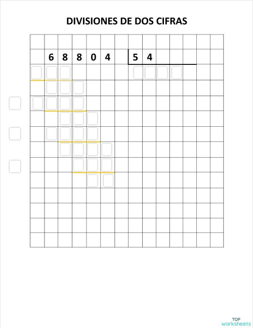 DIVISIÓN PARA DOS CIFRAS. Ficha interactiva | TopWorksheets