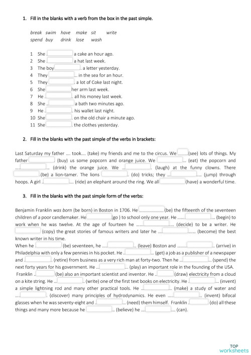 Tenses: interactive worksheets and online exercises | TopWorksheets