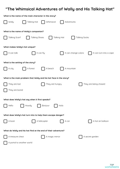 "The Whimsical Adventures of Wally and His Talking Hat". Interactive ...