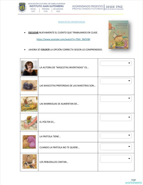 ACTIVIDAD VIRTUAL N° 7. Ficha interactiva | TopWorksheets