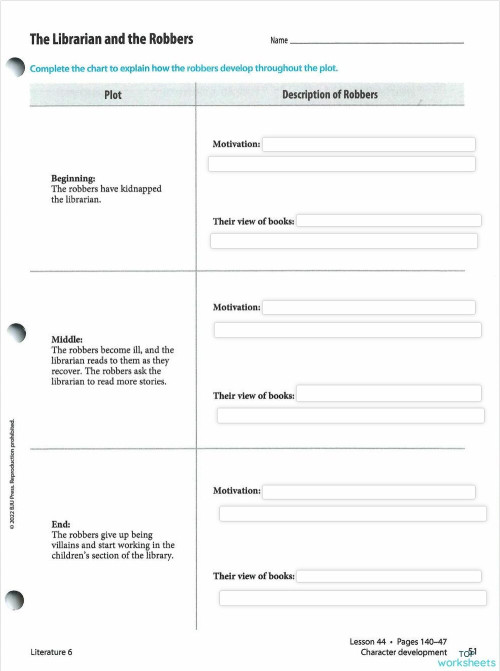 The Libriarian and the Robbers Pg 51. Interactive worksheet | TopWorksheets