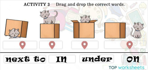 Prepositions activity 3. Interactive worksheet | TopWorksheets