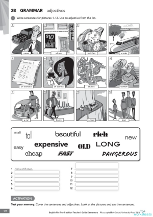 Grammar: Adjectives (2B). Interactive worksheet | TopWorksheets