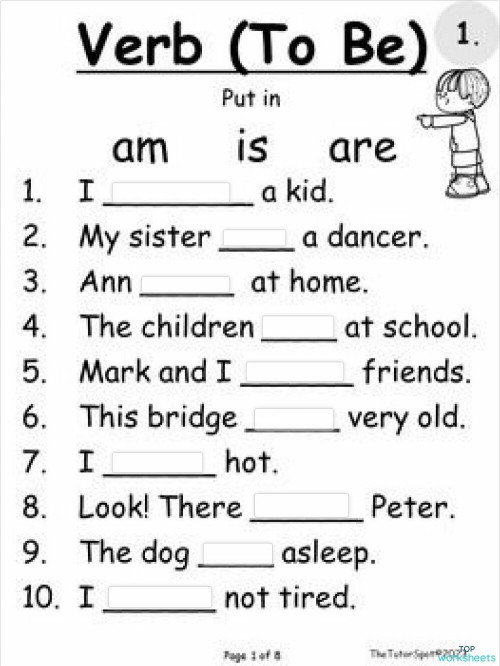 Verb to be. Interactive worksheet | TopWorksheets