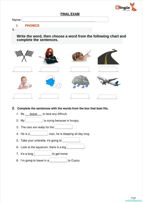 Final exam Flyers 7 - SJ5-7. Interactive worksheet | TopWorksheets