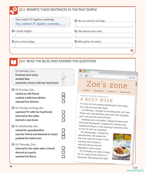 Past Events - Actividad N° 2. Interactive worksheet | TopWorksheets