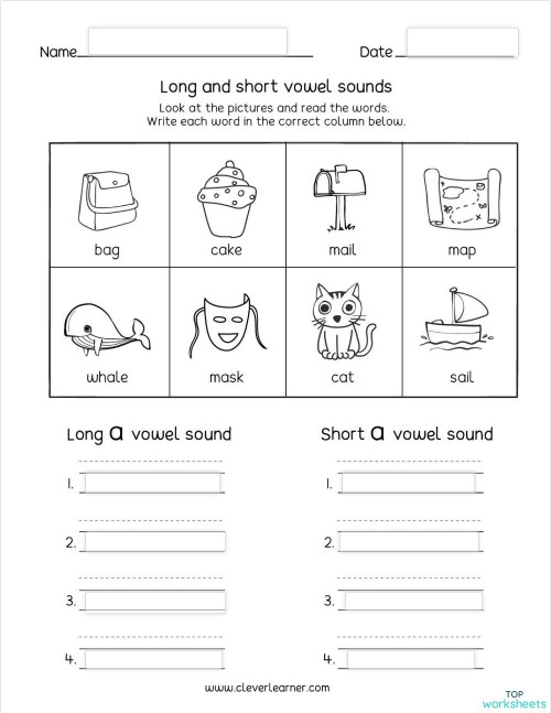 long and short vowels. Interactive worksheet | TopWorksheets