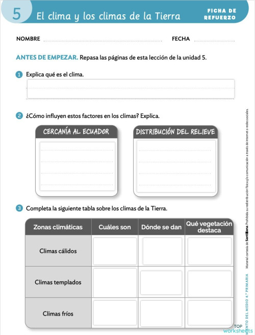 Repaso unidad 5. Ficha interactiva | TopWorksheets