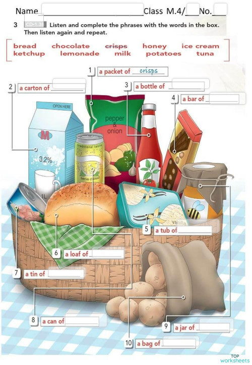 Food and Drinks 1. Interactive worksheet | TopWorksheets
