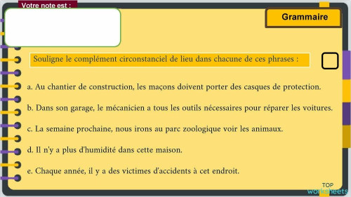 La place d'adjectif. Fiche interactive | TopWorksheets