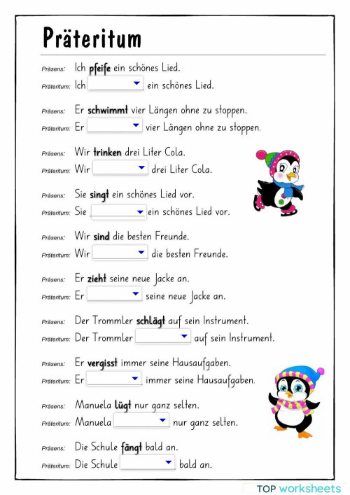 Interactive worksheets and online exercises in german | TopWorksheets