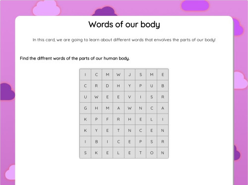 Words of our body. Interactive worksheet | TopWorksheets