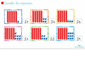 La decena: familia del 50 . Ficha interactiva | TopWorksheets