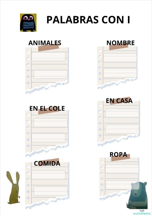 PALABRAS CON I. Ficha interactiva | TopWorksheets