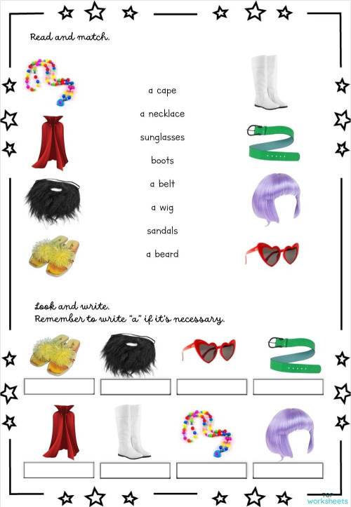 Dressing up 1. Ficha interactiva | TopWorksheets