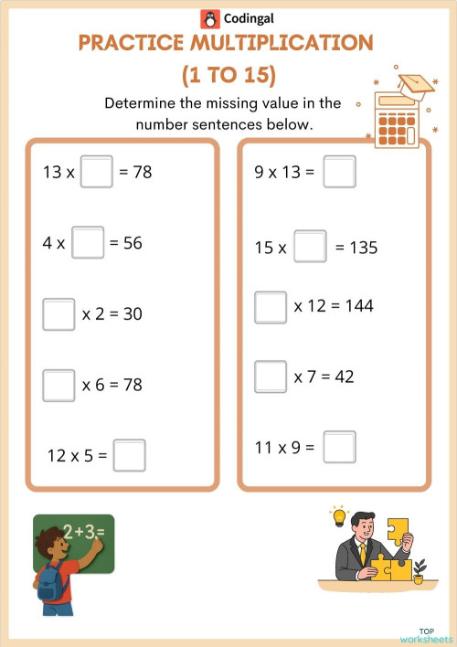 M_G03M14L31_WC02_Practice multiplication (1 to 15). Interactive ...