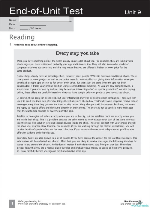 PET unit 9 pop quiz. Interactive worksheet | TopWorksheets