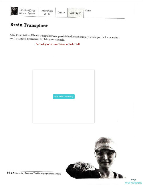 Activity 10: Brain Transplant Pg 64. Interactive worksheet | TopWorksheets