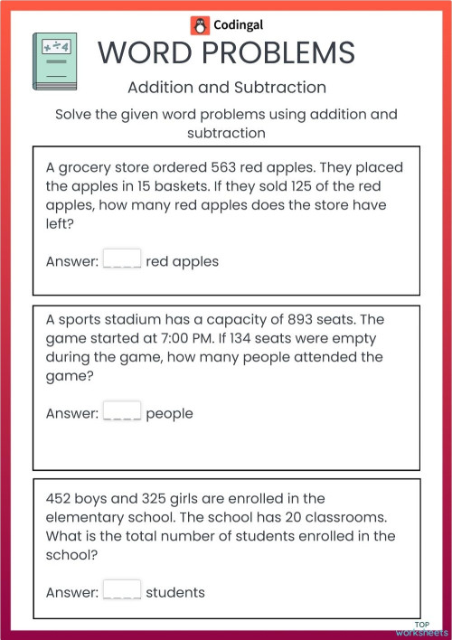 M_G02M08L36_WE03_Basic_Word_Problems_. Interactive worksheet | TopWorksheets