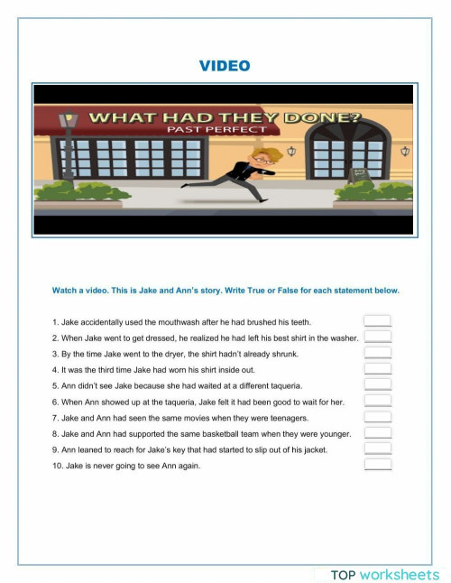 VIDEO. Interactive worksheet | TopWorksheets