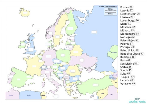Examen Europa 2. Ficha interactiva | TopWorksheets