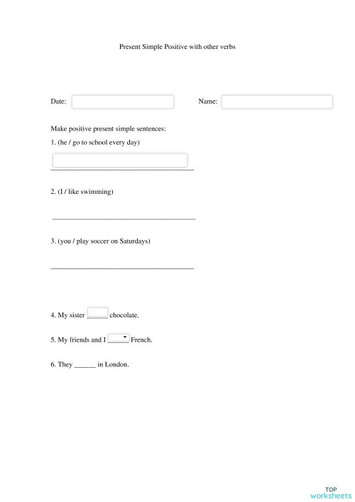 Simple present. Interactive worksheet | TopWorksheets