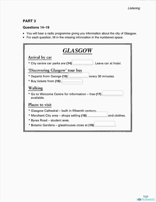 PET 4 Test 2 Part 3. Interactive worksheet | TopWorksheets