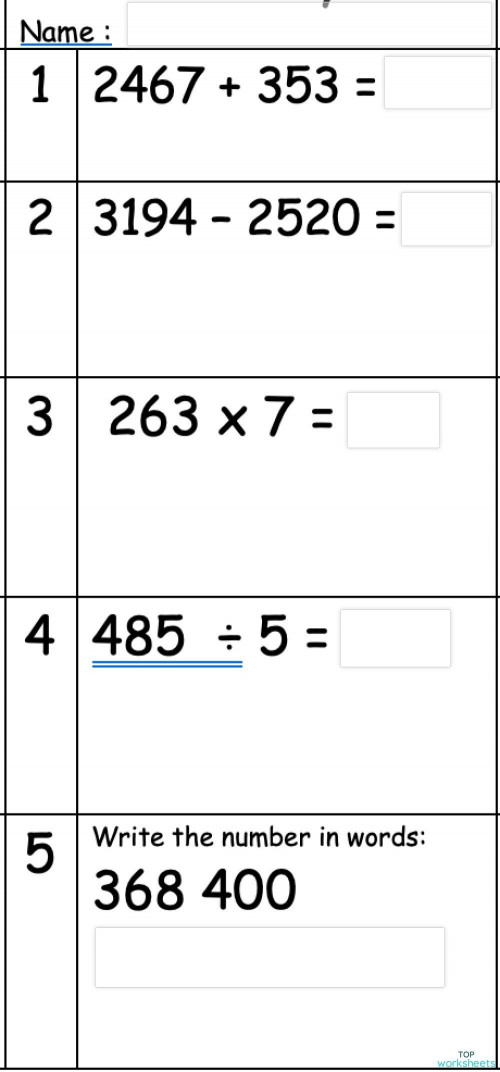 5-A-Day Year 5B Block 1 Week 3 Day 2. Interactive worksheet | TopWorksheets