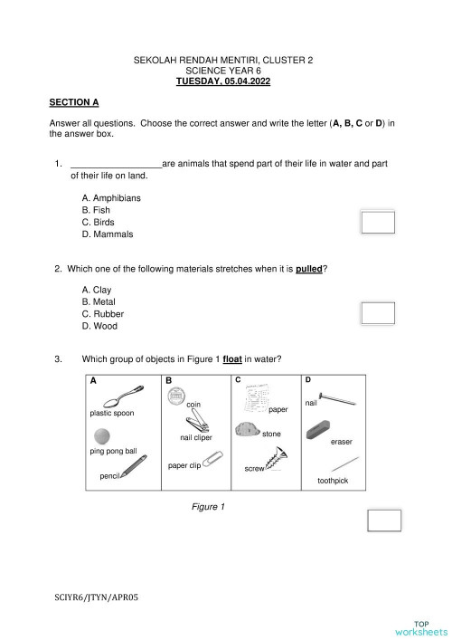 PSR Science Revision. Interactive worksheet | TopWorksheets