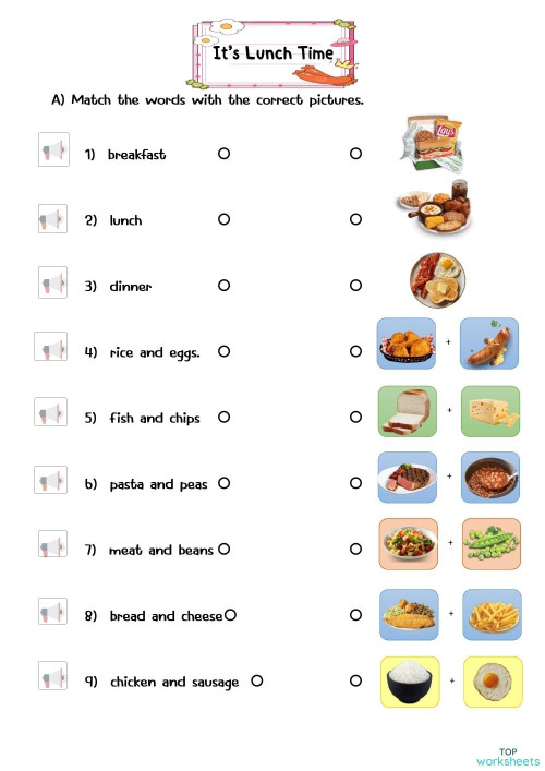 Unit 2 It's Lunch Time Part II. Interactive worksheet | TopWorksheets