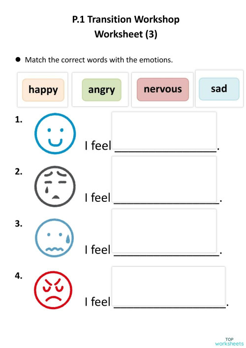 Emotion worksheet. Interactive worksheet | TopWorksheets