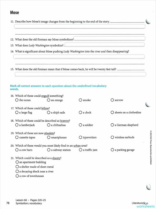 Lesson 67: Mose Pg 78. Interactive worksheet | TopWorksheets