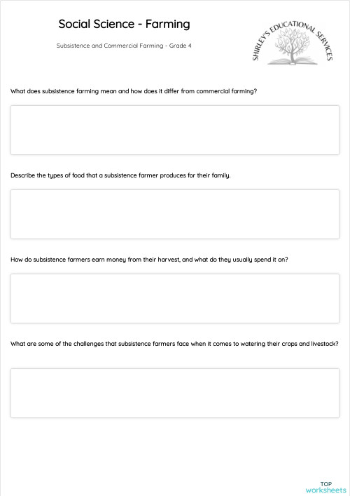 Social Science - Farming. Interactive worksheet | TopWorksheets