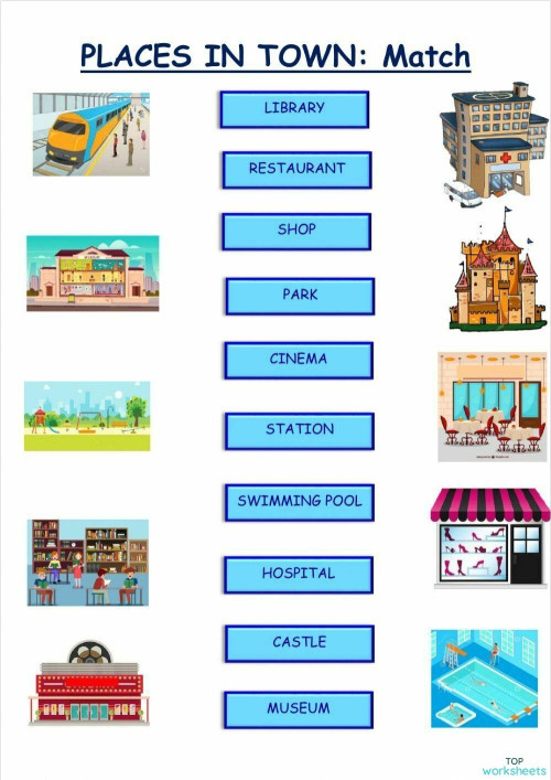 KIDS42 UNIT 1 MATCHING PLACES. Interactive worksheet | TopWorksheets