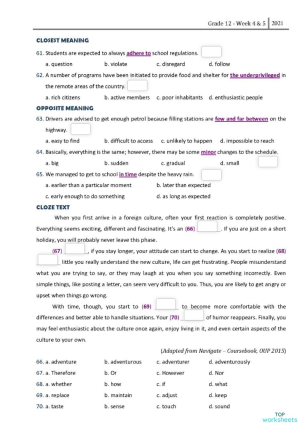 Unit 2 - Cultural Diversity p6. Interactive worksheet | TopWorksheets