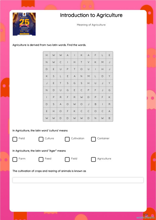 Introduction to Agriculture. Interactive worksheet | TopWorksheets