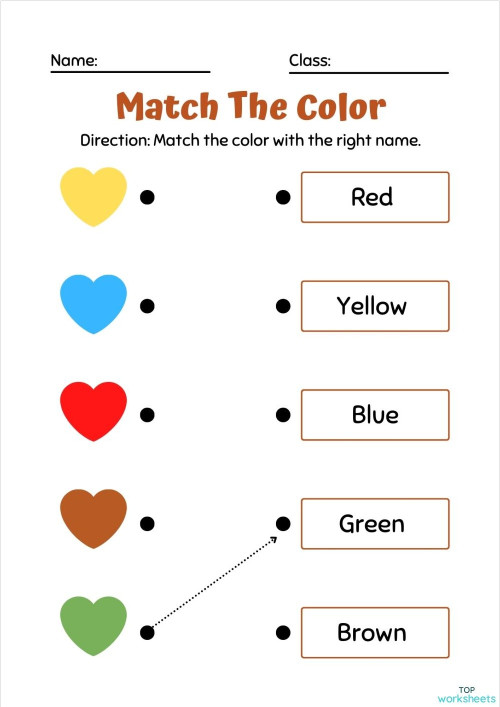 Simple Match The Color Worksheet. Interactive worksheet | TopWorksheets