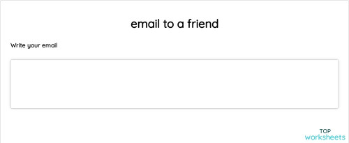 email to a friend. Interactive worksheet | TopWorksheets