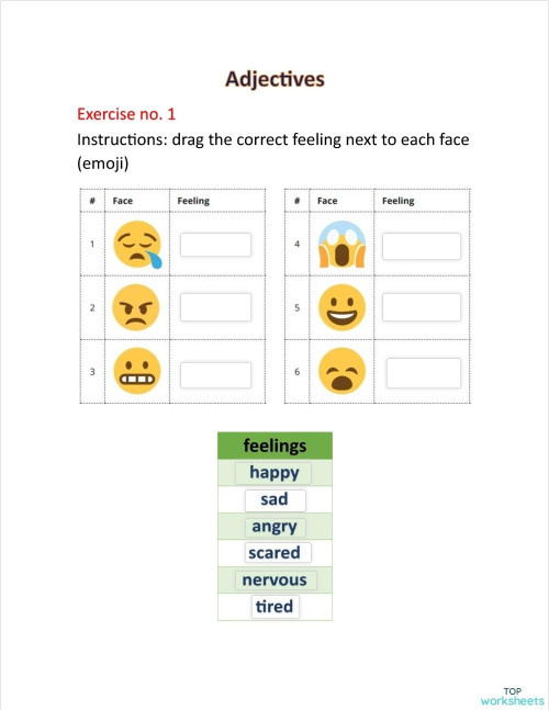 adjectives activity no. 1. Interactive worksheet | TopWorksheets